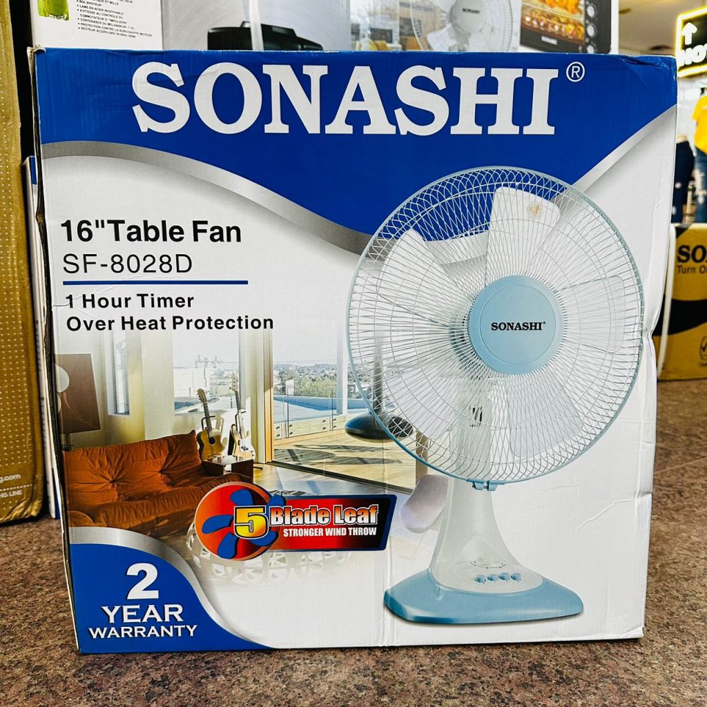 Sonashi Table Fan SF-8028D 16-inch | Prime Electronics Uganda