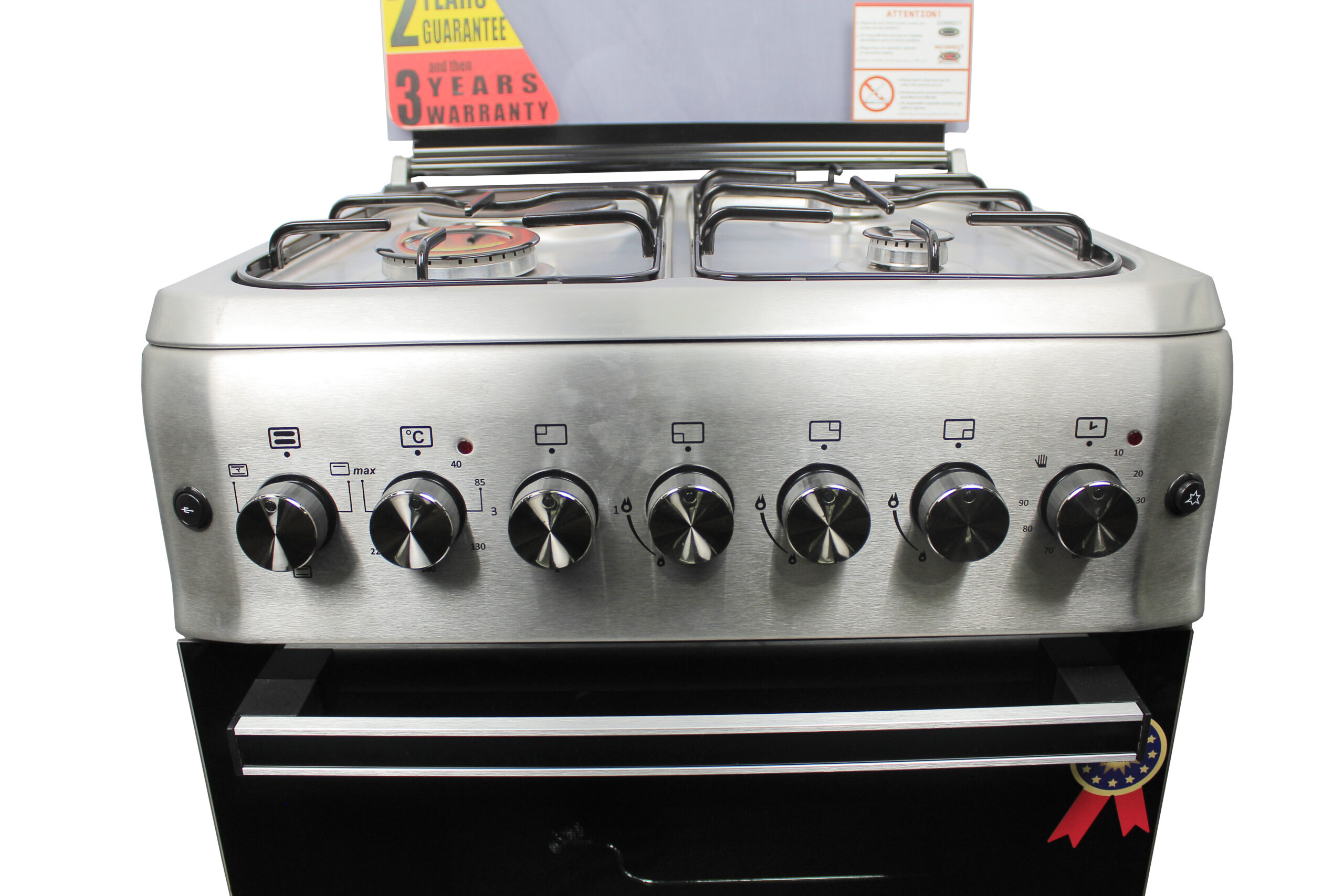 BlueFlame cooker S6031EFRP – L 60x60cm, 3 gas burners and 1electric hot ...