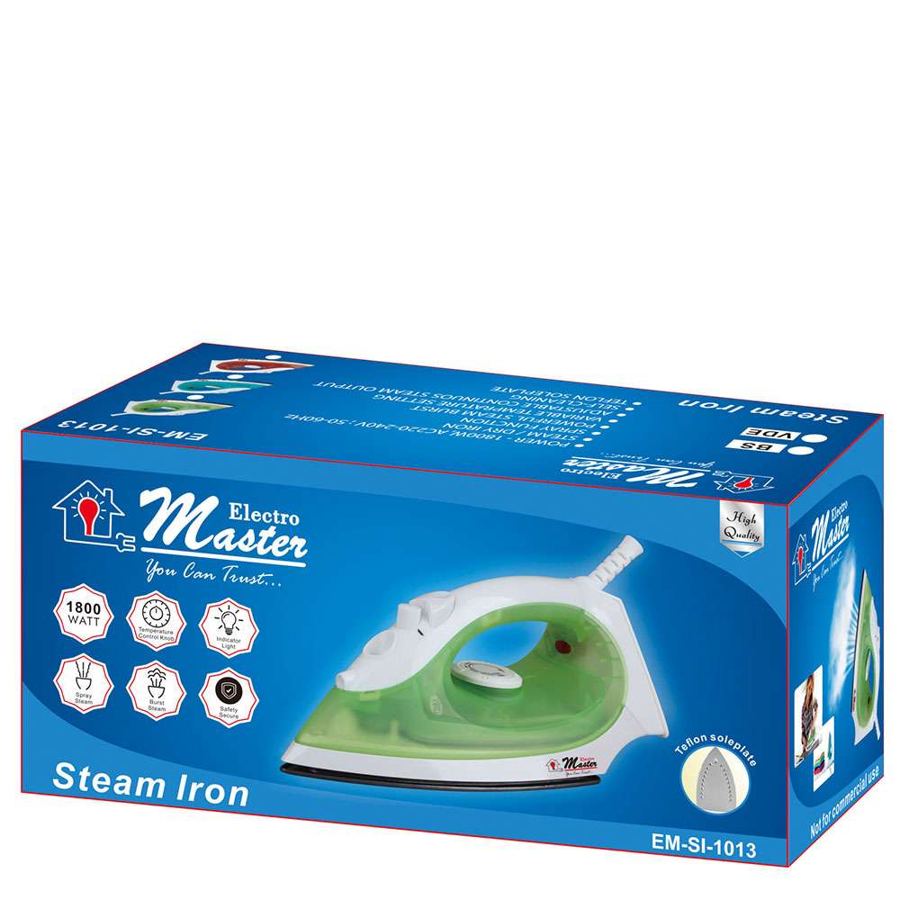 Electro Master Steam Flat Iron Box – 1800W - Prime Electronics Uganda